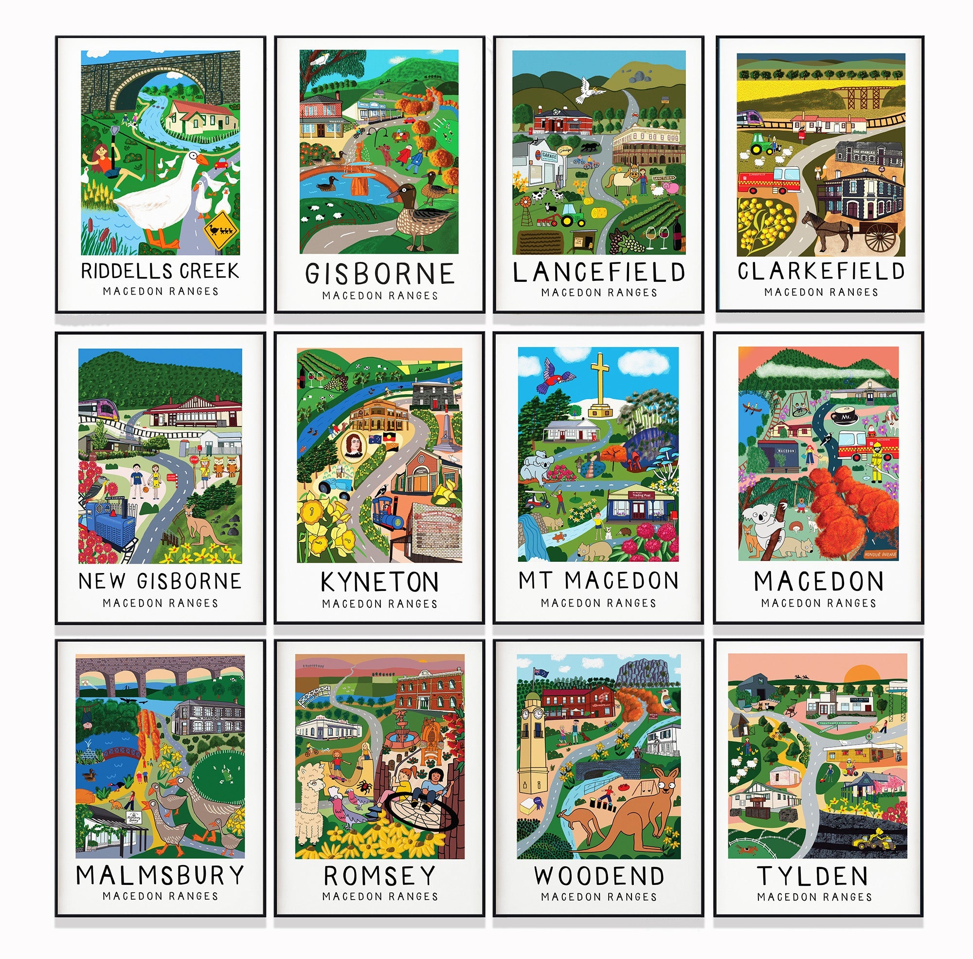 Town posters – Elise Gow Designs