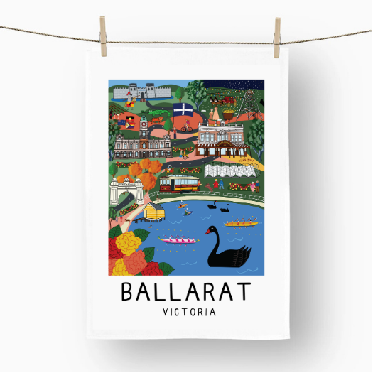 Tea Towel - Ballarat Victoria – Elise Gow Designs