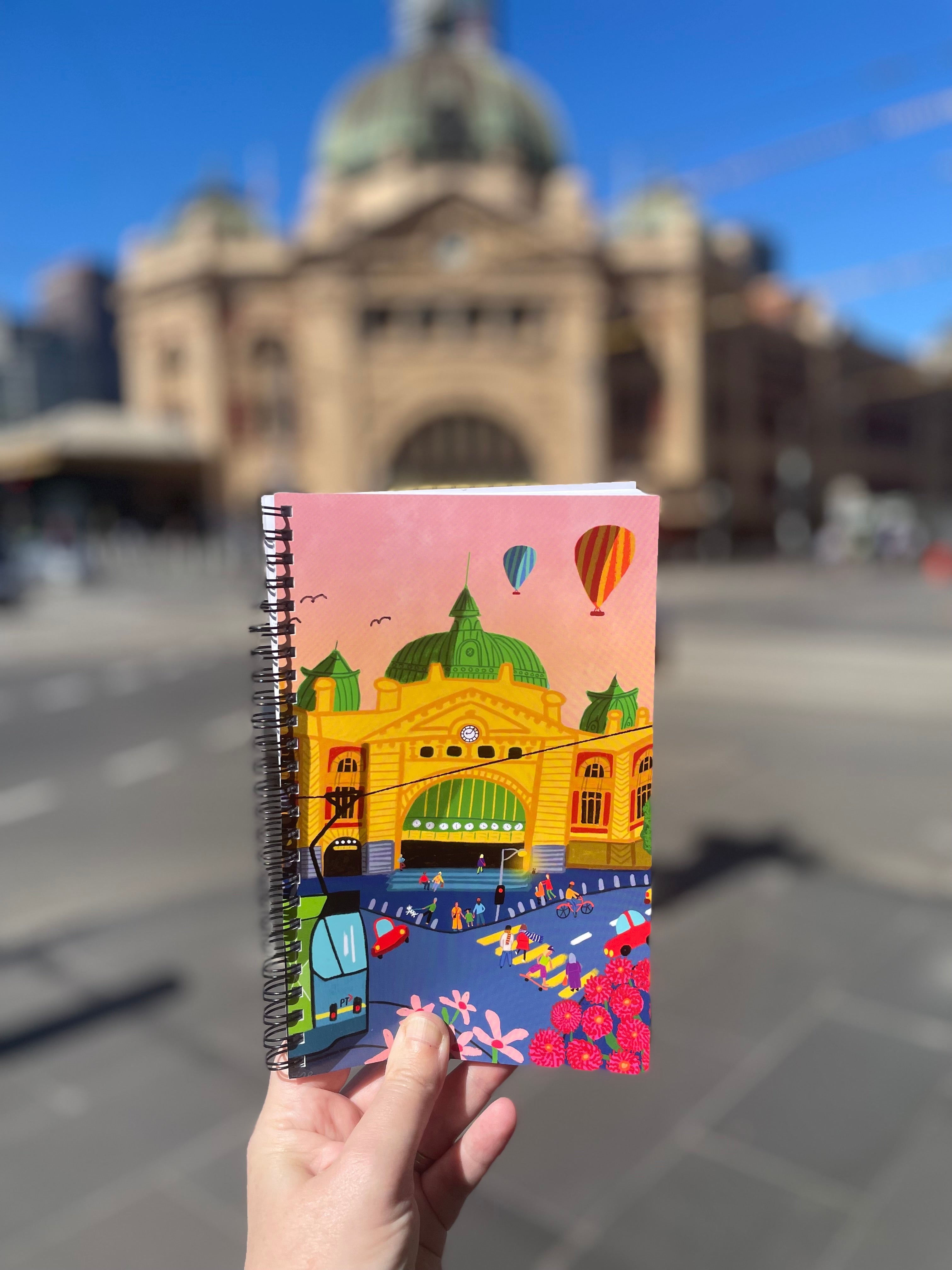 Flinders St Station - Melbourne Icon - Notebook – Elise Gow Designs